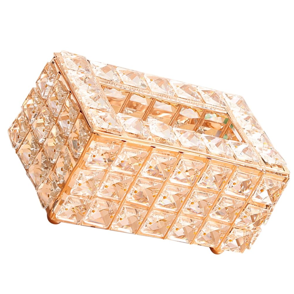 Crystal Tissue Box Cover Rectangular Decorative Toilet Paper Box Napkin ...
