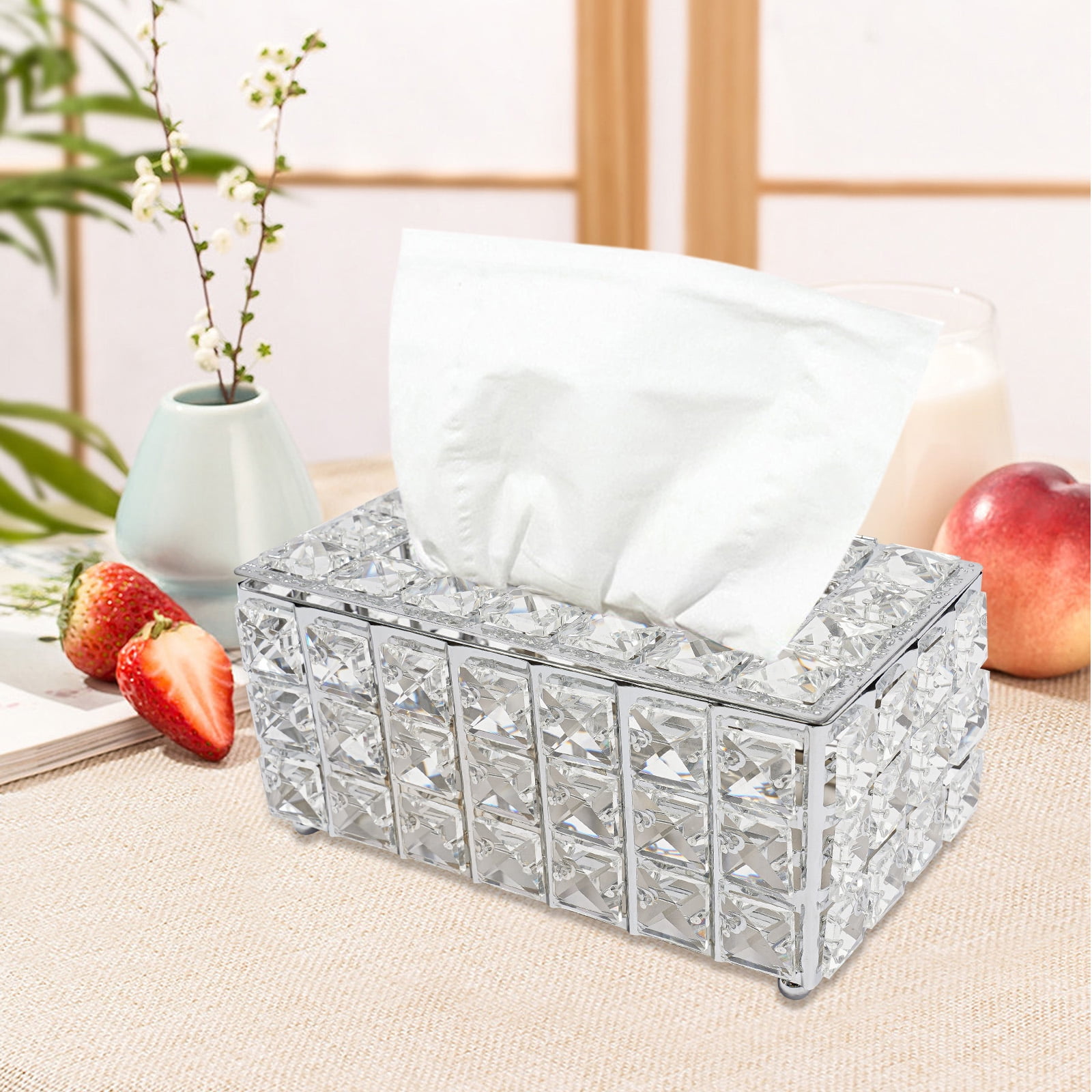 Crystal Tissue Box, Crystal Napkin Holder, Crystal Tissue Cover Napkin ...