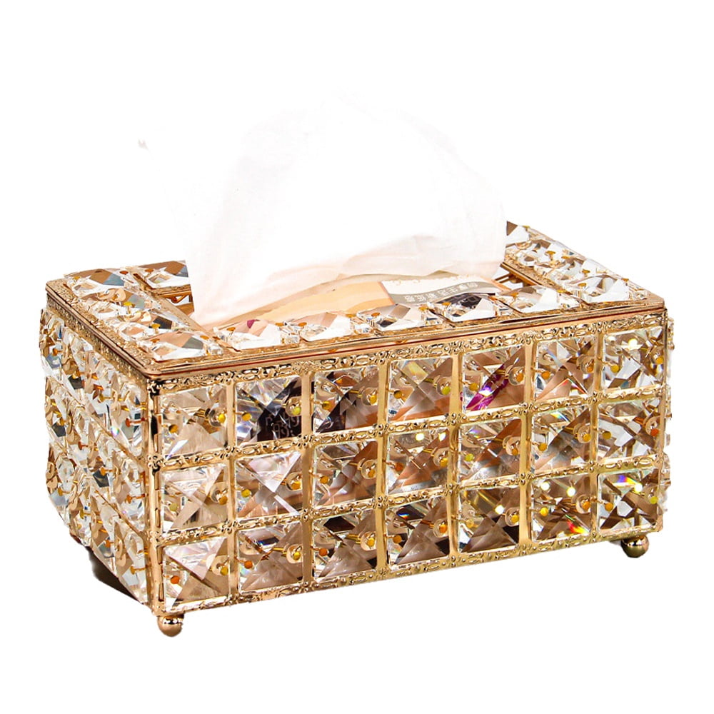 Crystal Tissue Box Simple Living Room Coffee Table Desktop Storage Box ...