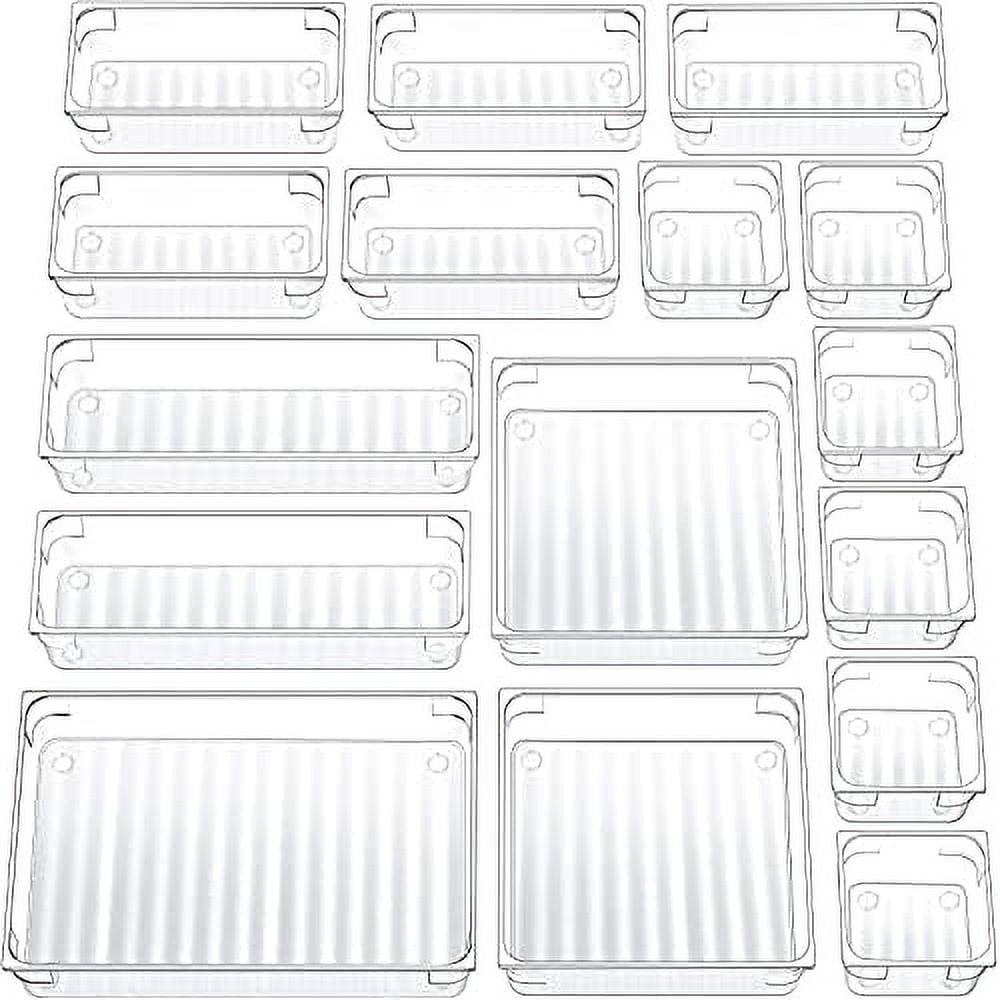 Crystal Transparent Containers For Office, Clear Plastic Drawer ...