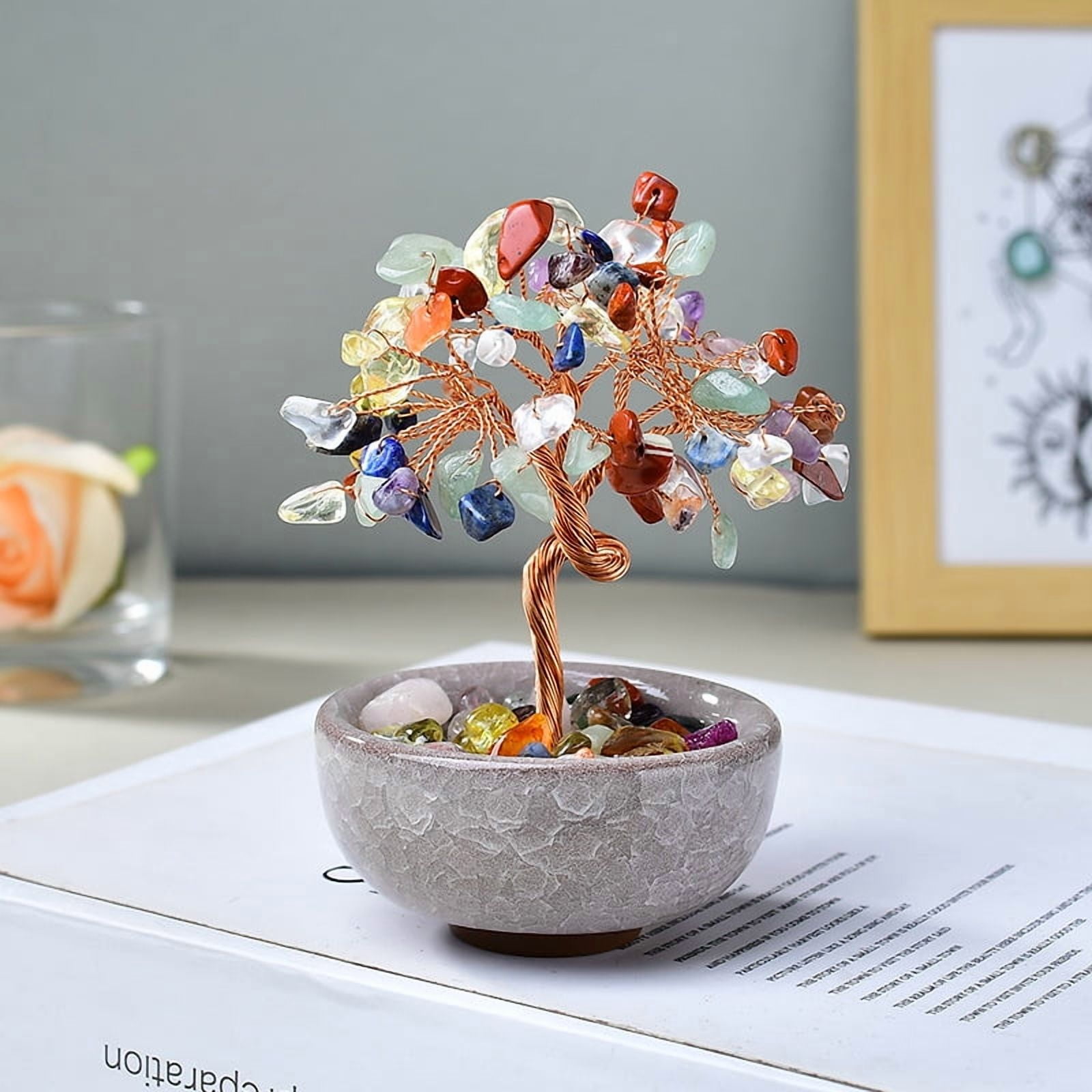 Crystal Tree Ornament with Cornucopia Base for Good Luck Wealth ...