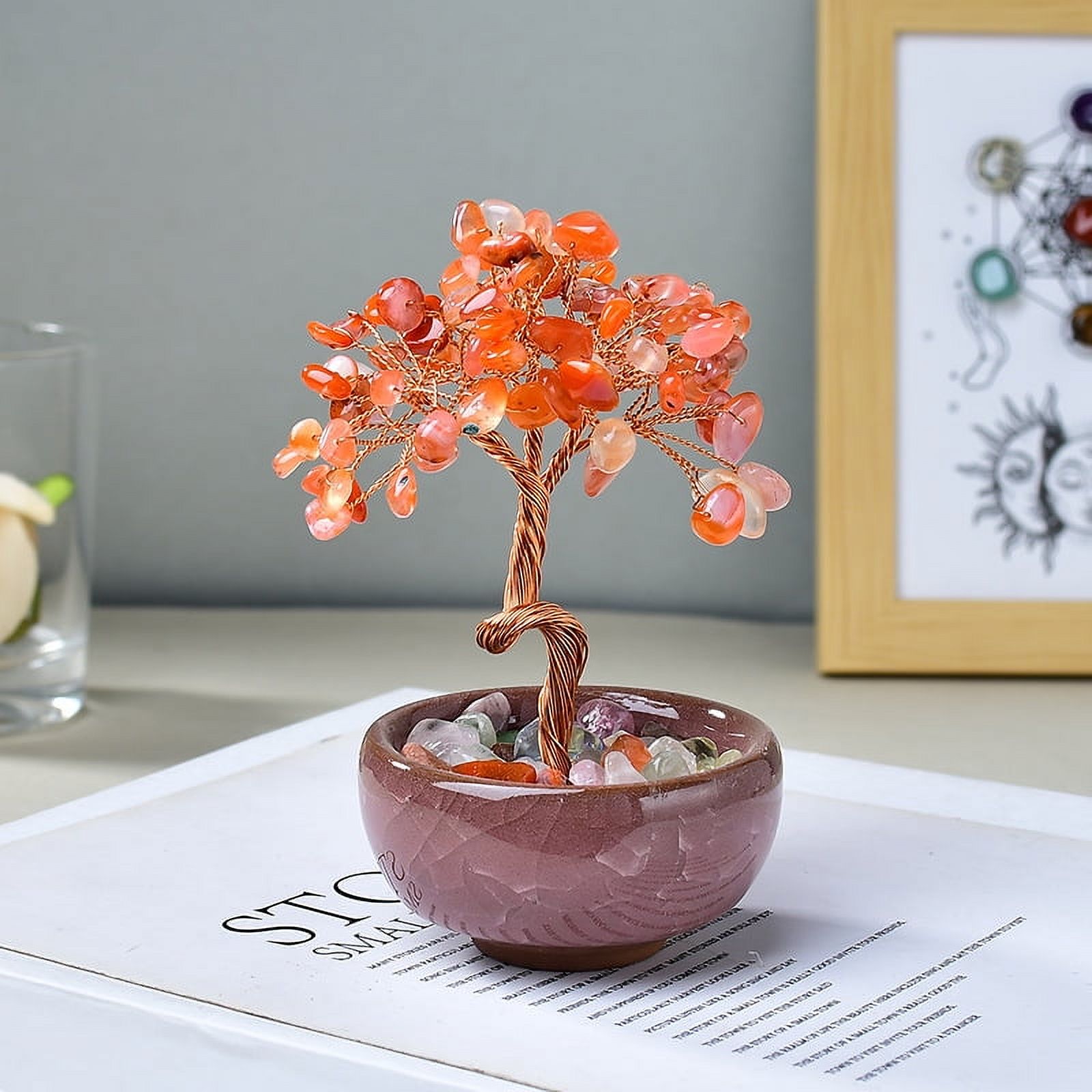 Crystal Tree Ornament with Cornucopia Base for Good Luck Wealth ...