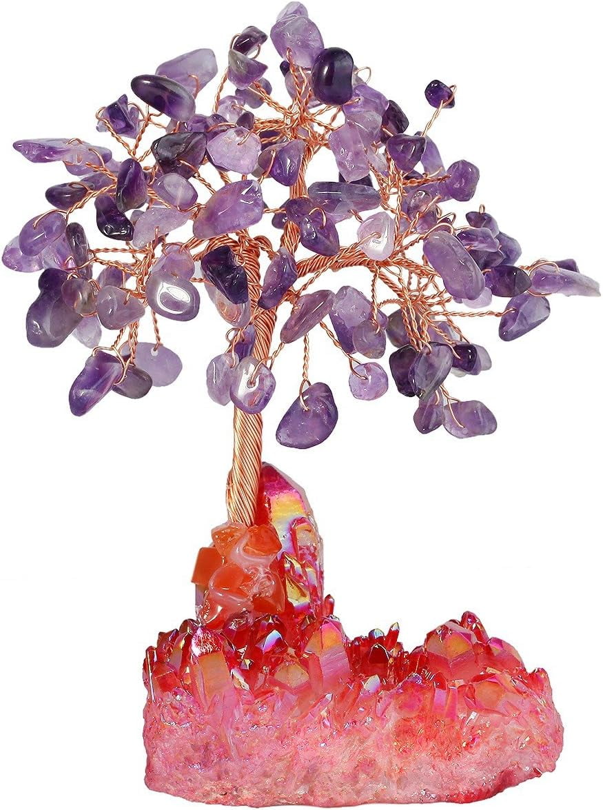 Crystal Tree, Quartz Cluster Rainbow Titanium Crystal Base Bonsai Money ...