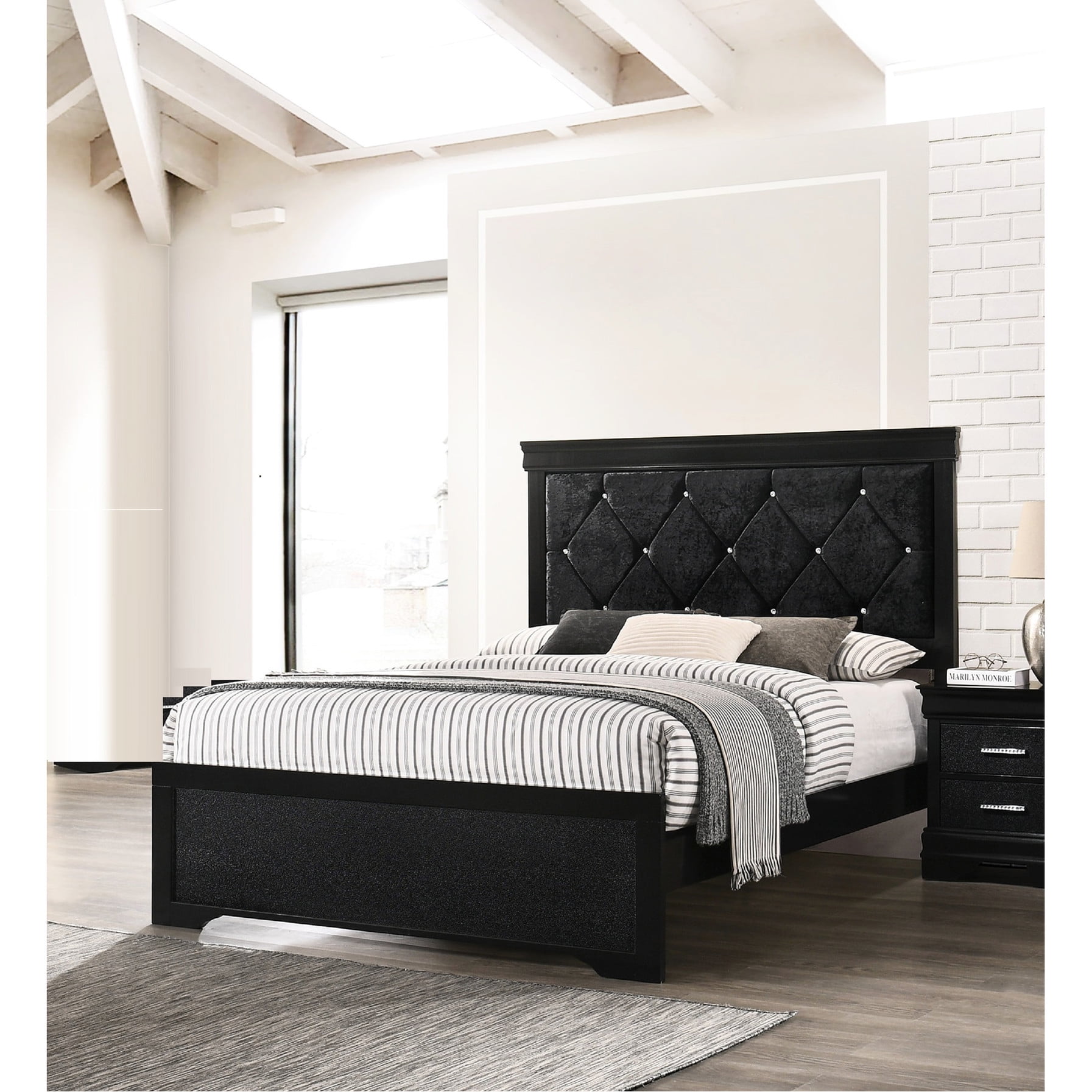 Crystal - Tufted Twin Panel Bed | Bedroom Setting, Solid Wood ...