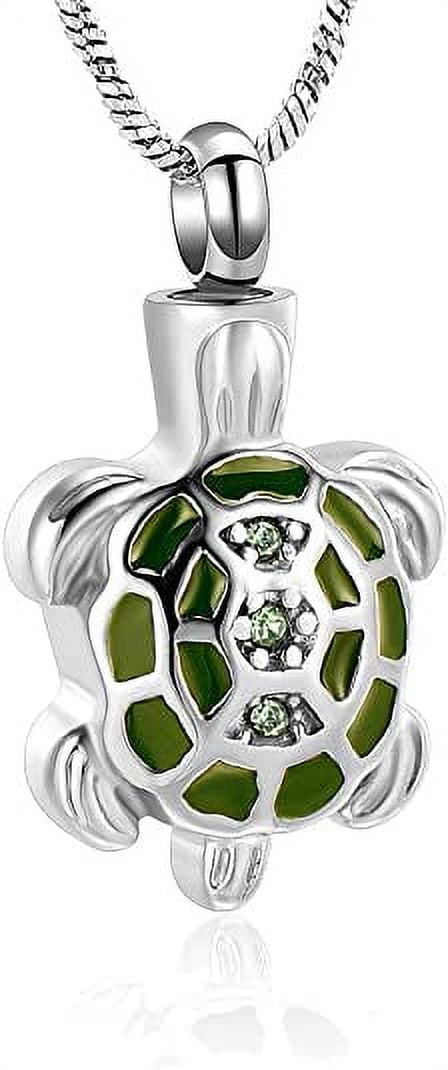 Crystal Turtle Urn Necklace for Ashes Keepsake Holder Memorial Jewelry ...