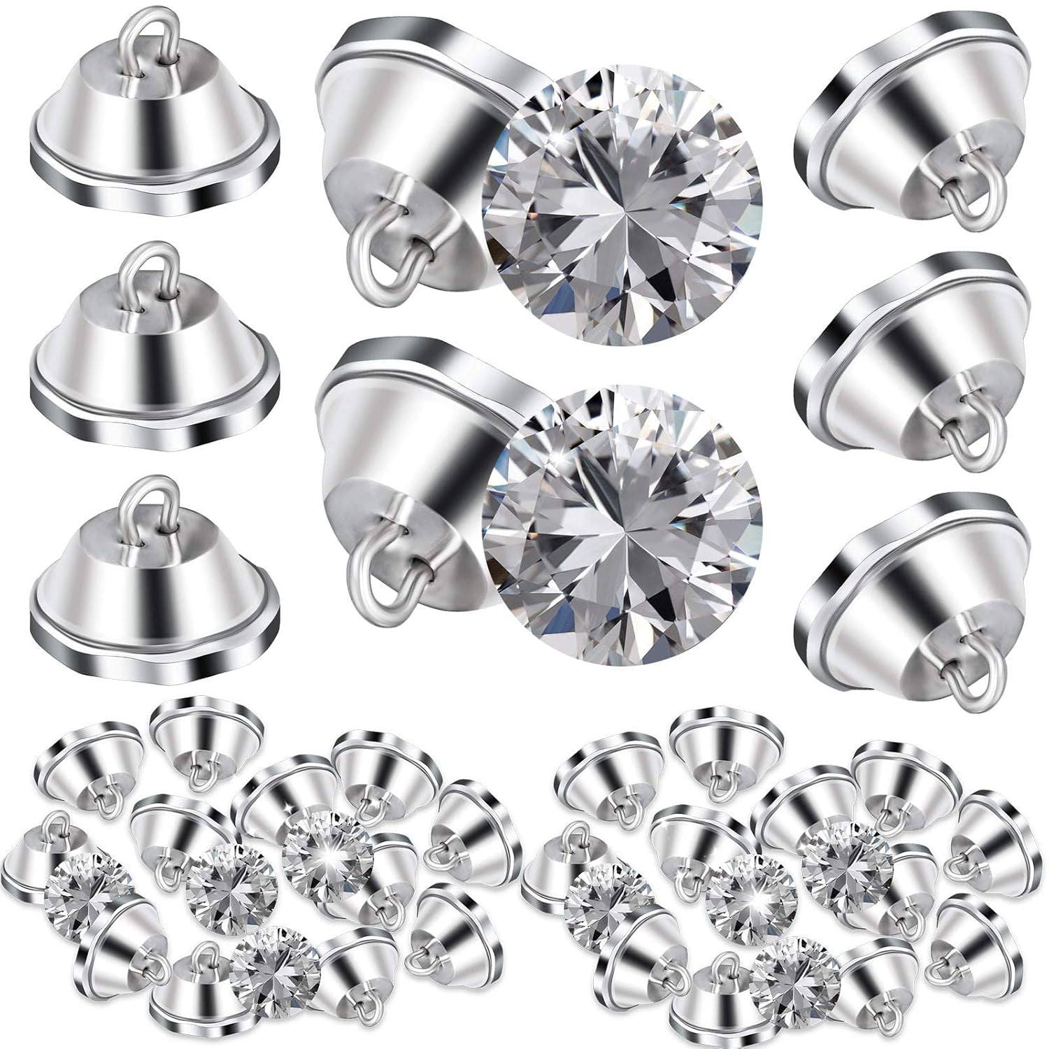 Crystal Upholstery Buttons 20 mm Clear Crystal Buttons Imitate Diamond ...