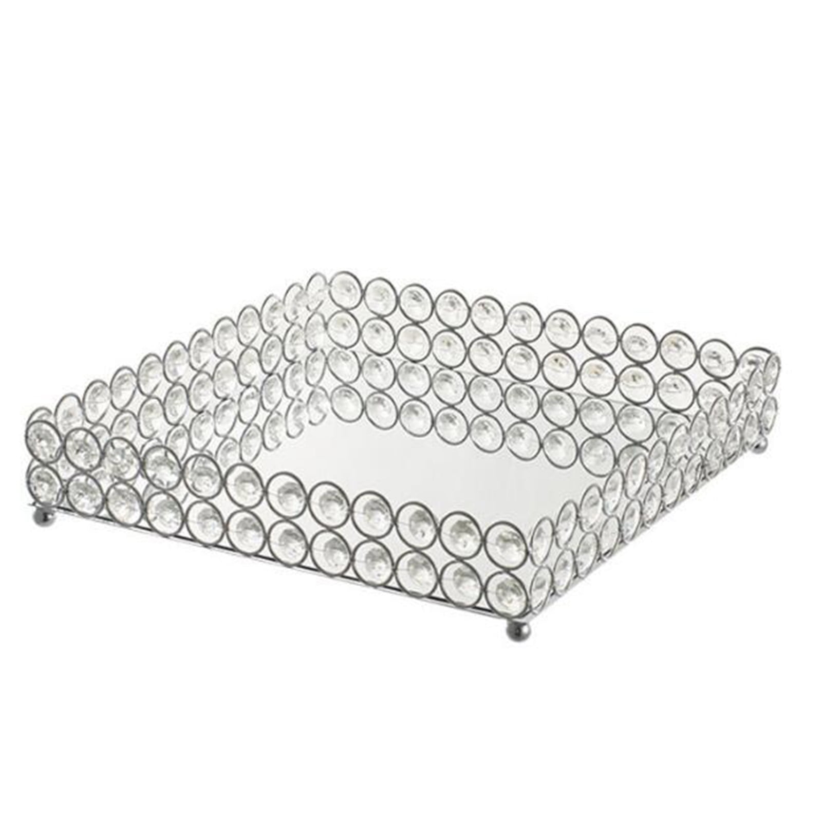 Crystal Vanity Tray Round Sparkling Jewelry Organizer & Cosmetic ...