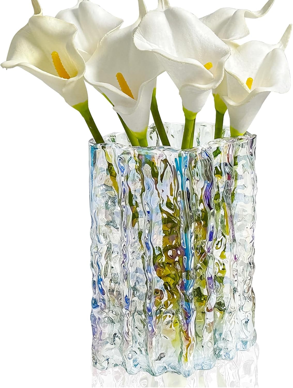 Crystal Vase Heavy Duty Large Flower Vase for Dining Table Kitchen ...