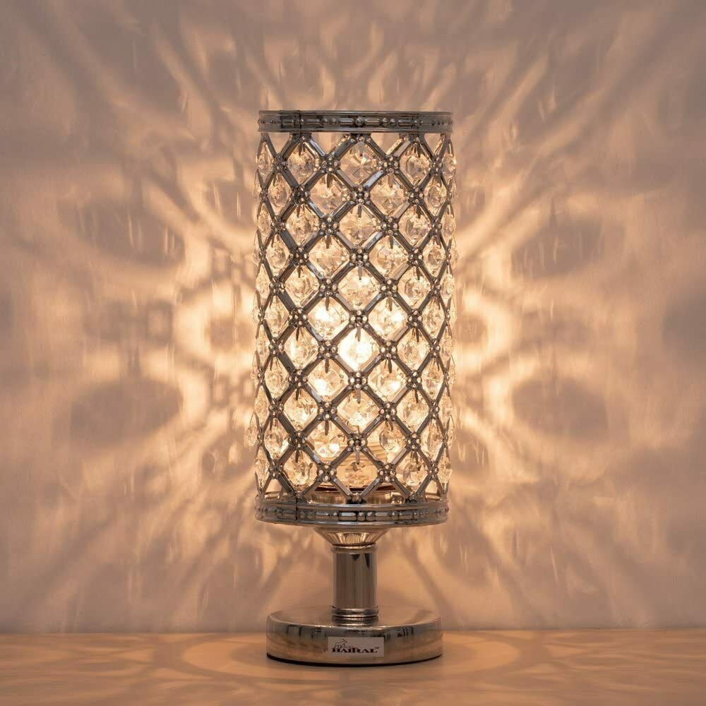 Crystal Vintage Gold Table Lamp with Clear Crystal Beads Metal Base ...