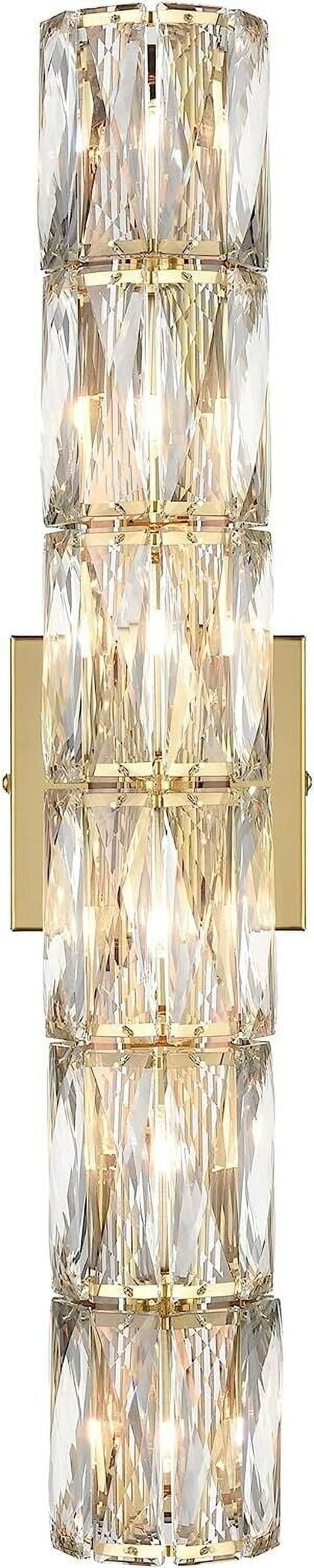 Claxy 6-Light Gold Wall Sconce with Tube Crystal Glass Shade - Walmart.com