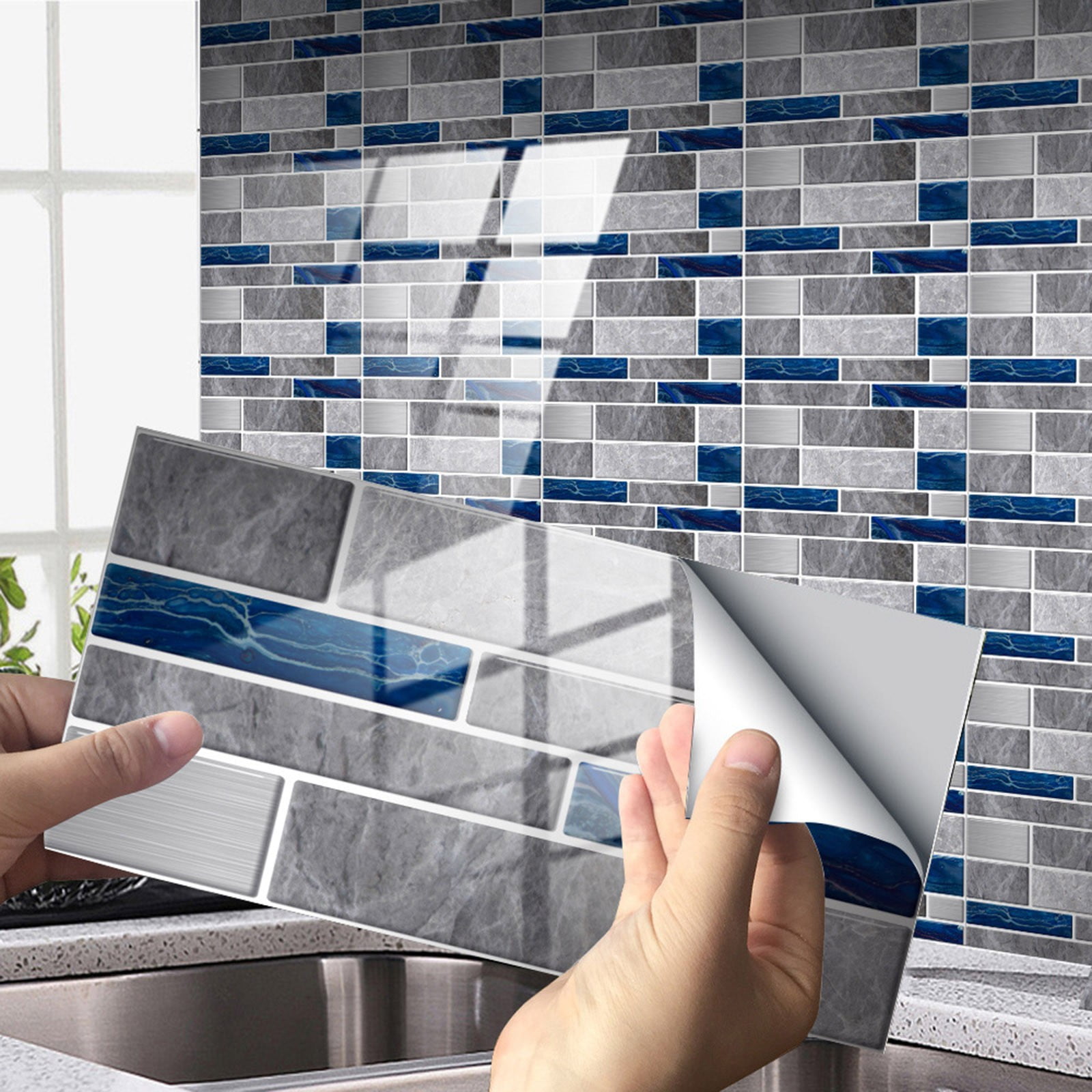 Crystal Wall Tile Stickers PVC Self Adhesive Marble Pattern 2D Wall ...