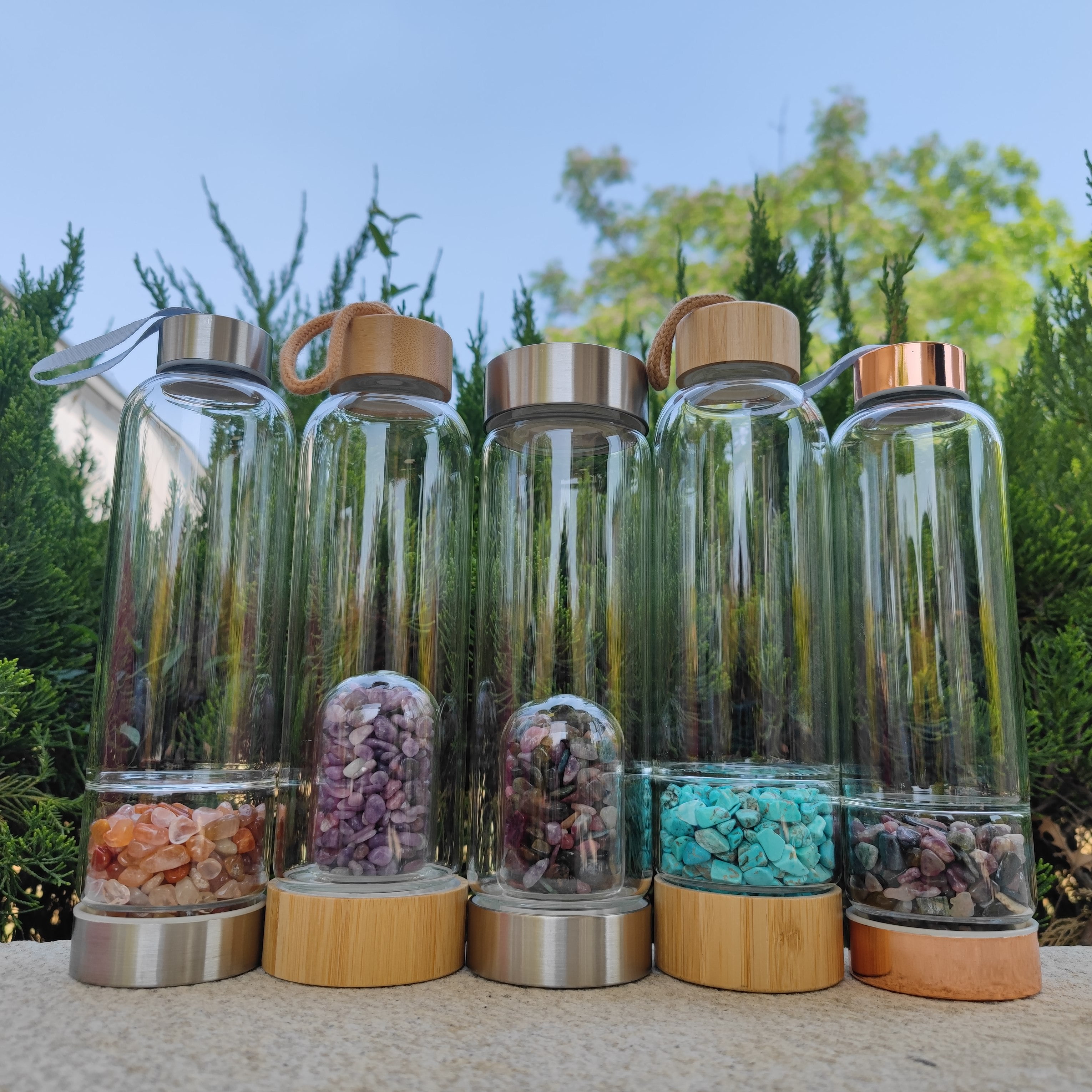 Crystal Water Bottles 19oz Large Crystal Elixir Infused Water Bottle ...