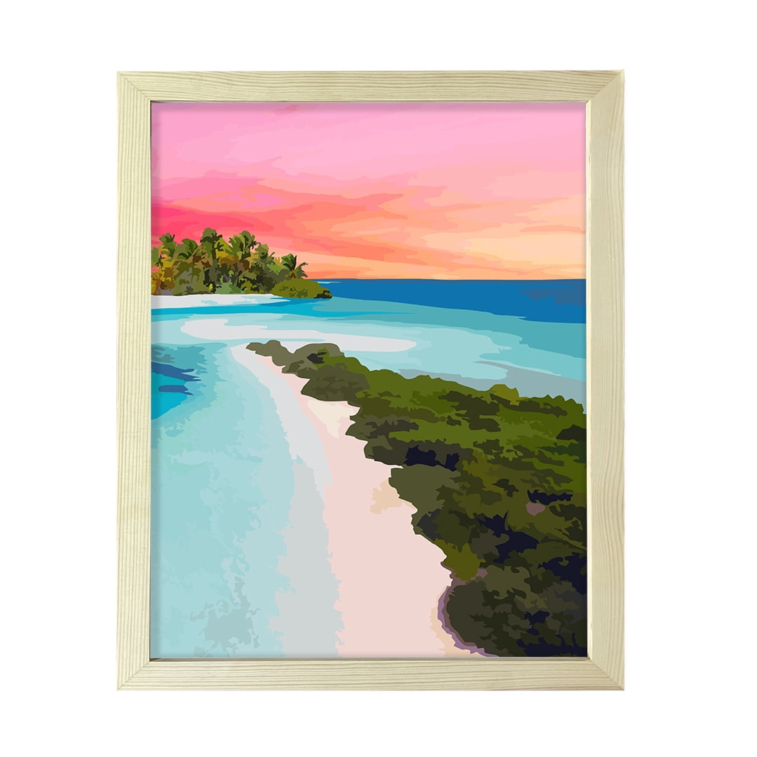 Crystal Waters Beach Sunset, 8 x 10 Wooden Framed Print Sign Easy ...