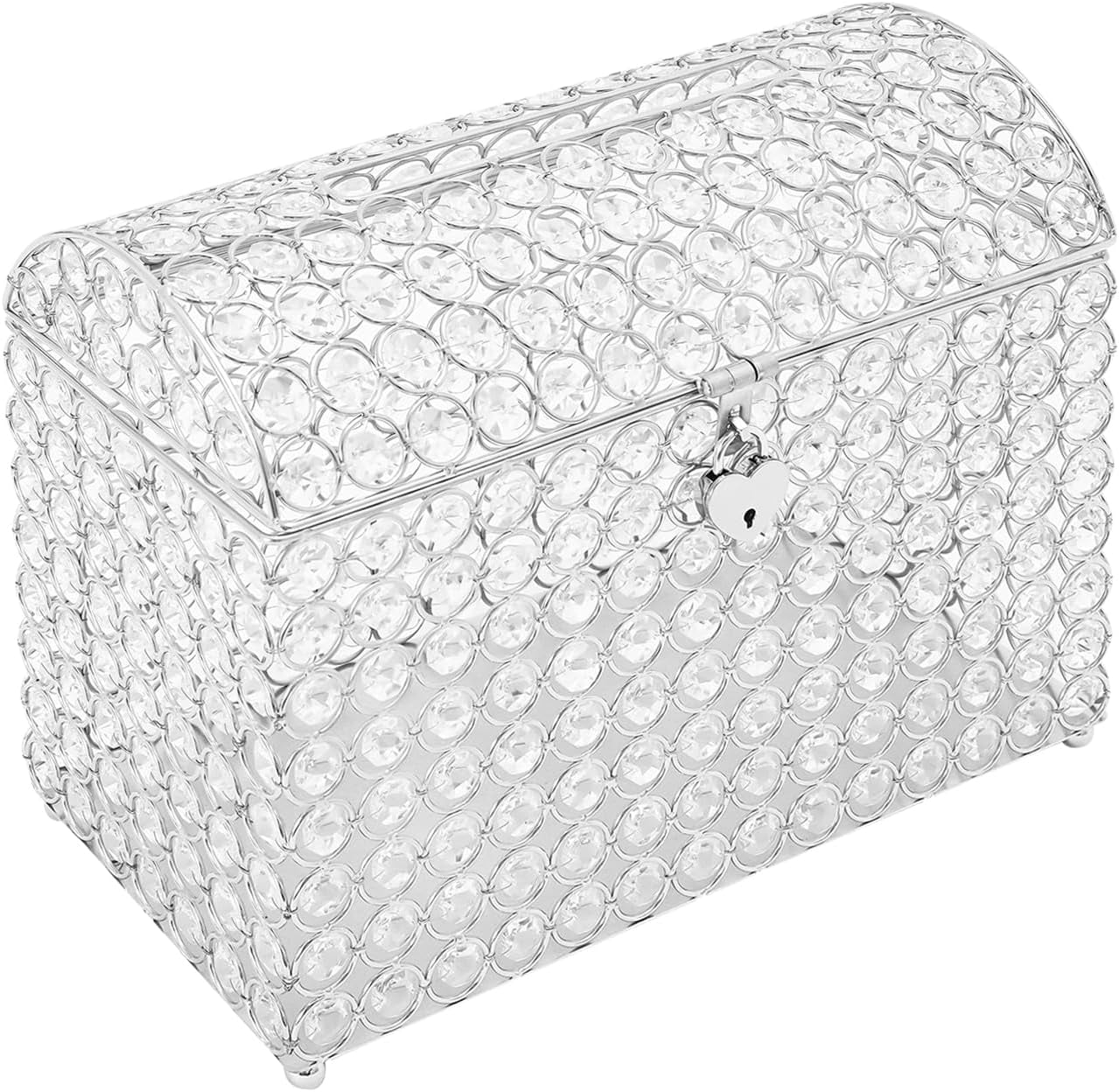Crystal Wedding Card Box With Heart Lock, Crystal Money Card Box ...