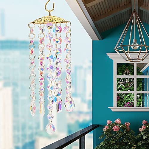 Crystal Wind Chime - Chandelier Aurora Wind Chimes Crystal Prisms ...