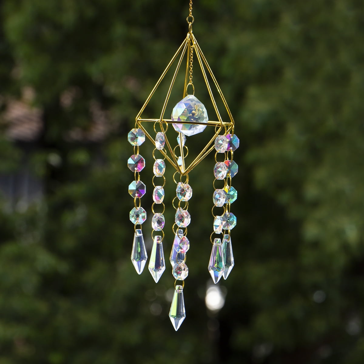 Crystal Wind Chime Pendant Stars Moon Dreamcatcher Garden Suncatcher ...