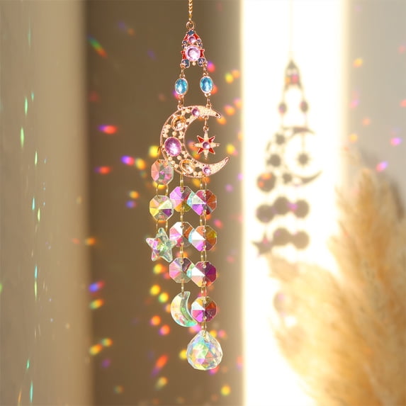 Crystal Wind Chimes Suncatcher for Window Garden - Rainbow Prism ...