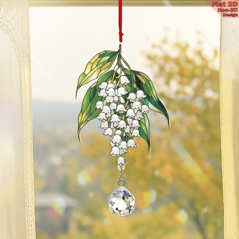 Crystal Window Hanging - Beautiful Lily of the Valley Design, Acrylic ...