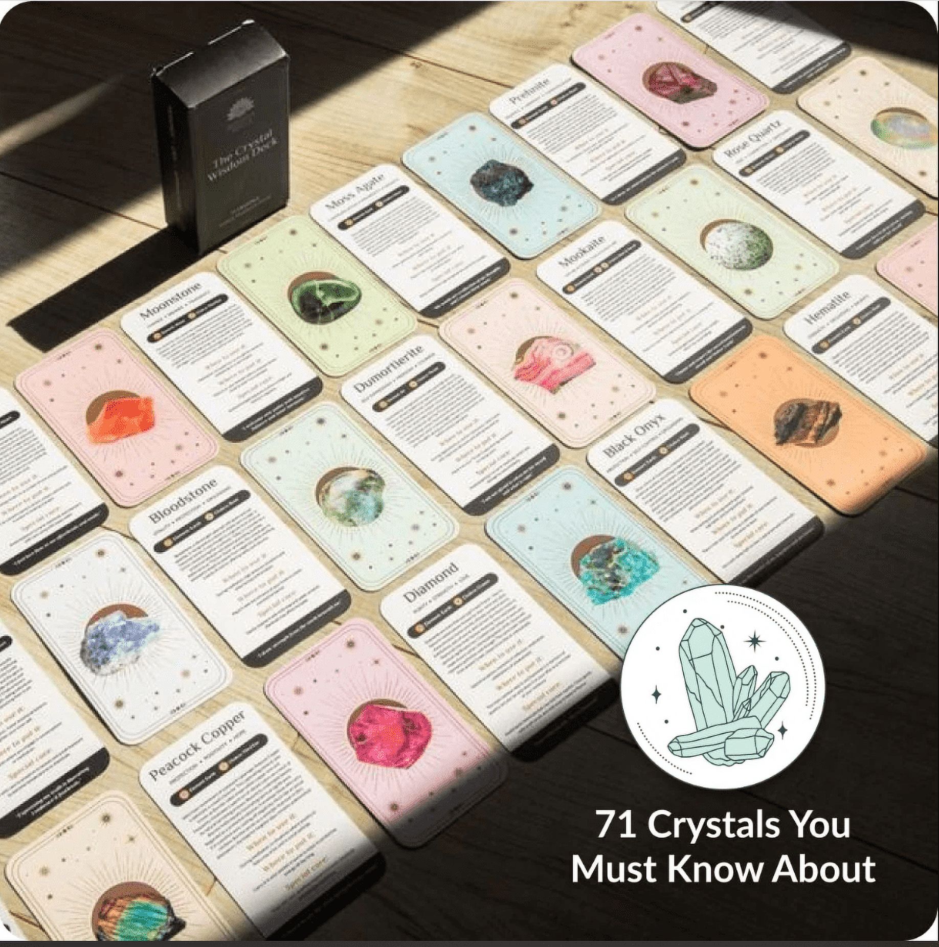 Crystal Wisdom Card Deck Crystal Cards with Meanings 71 Powerful ...