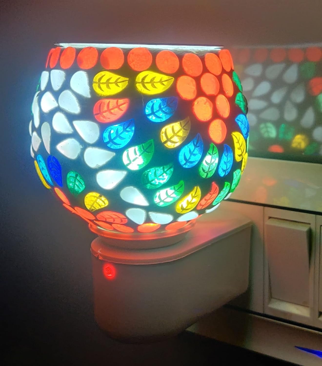 Crystal Zone Electric Ceramic Multicolor Aroma Diffuser Kapoor Dani Camphor Diffuser Incense ...