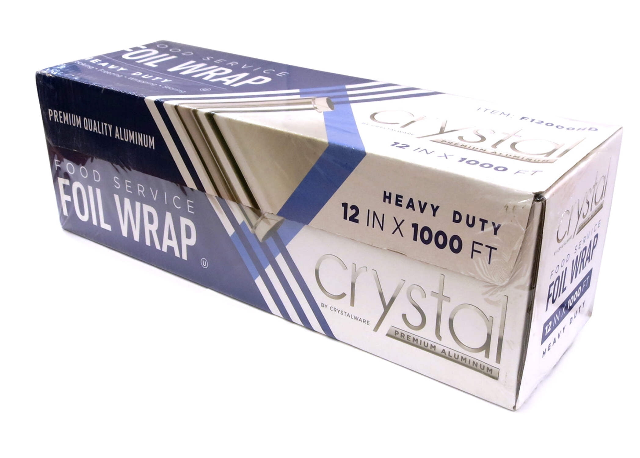 Crystalware Commercial Grade Aluminum Foil Roll, 12" x 1000', Heavy ...
