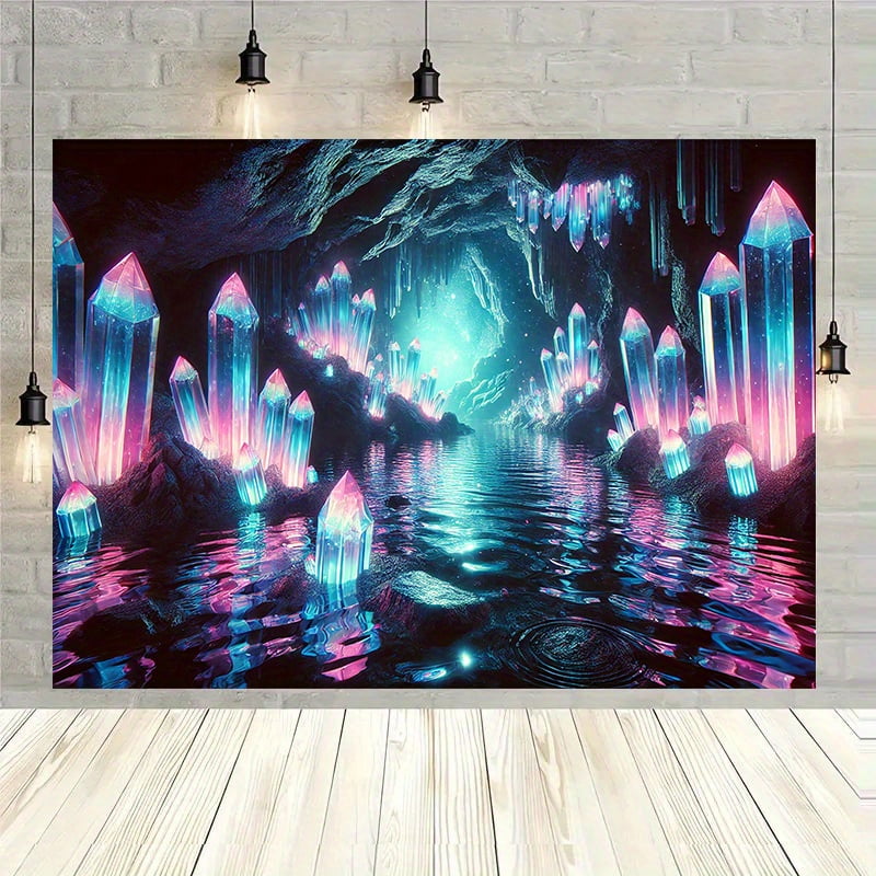 Crystal cave Backdrop wall hanging fabric,backdrop decor, Room, Photo ...