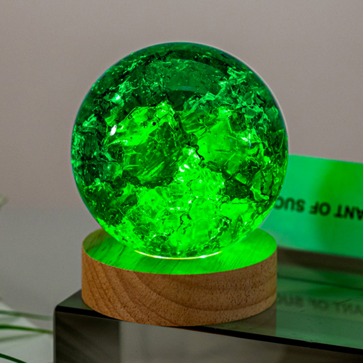 Crystal glass ball decorative products rockery fountain crack ...