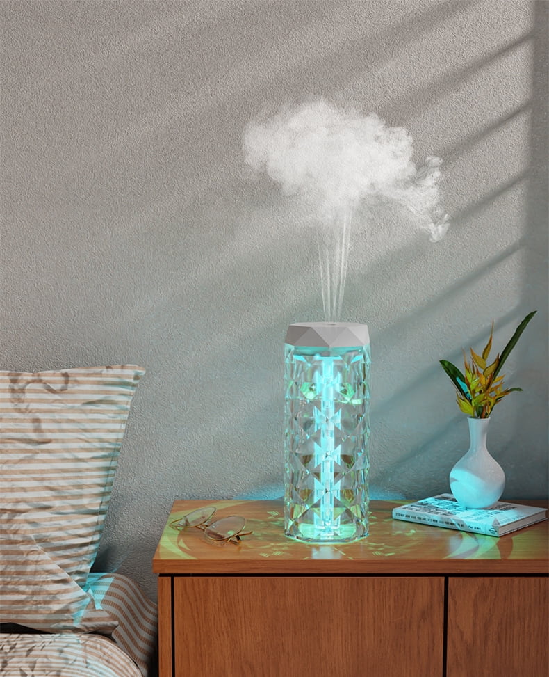 Crystal humidifier two-speed spray RGB lighting effect plug-in portable ...