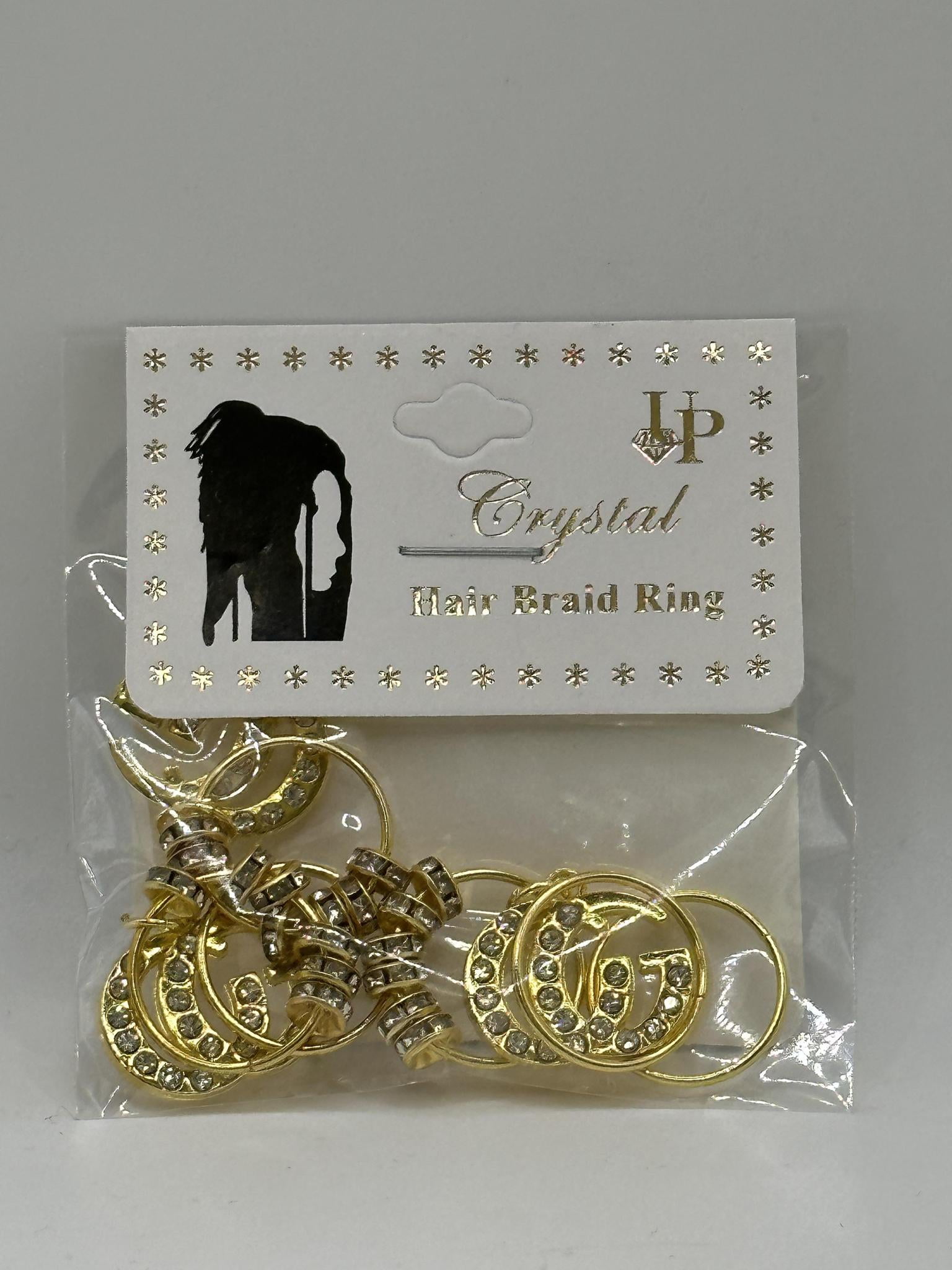 Crystal up Hair Braid Rings, Gold Rhinestone Circles, Golden Hair Braid ...