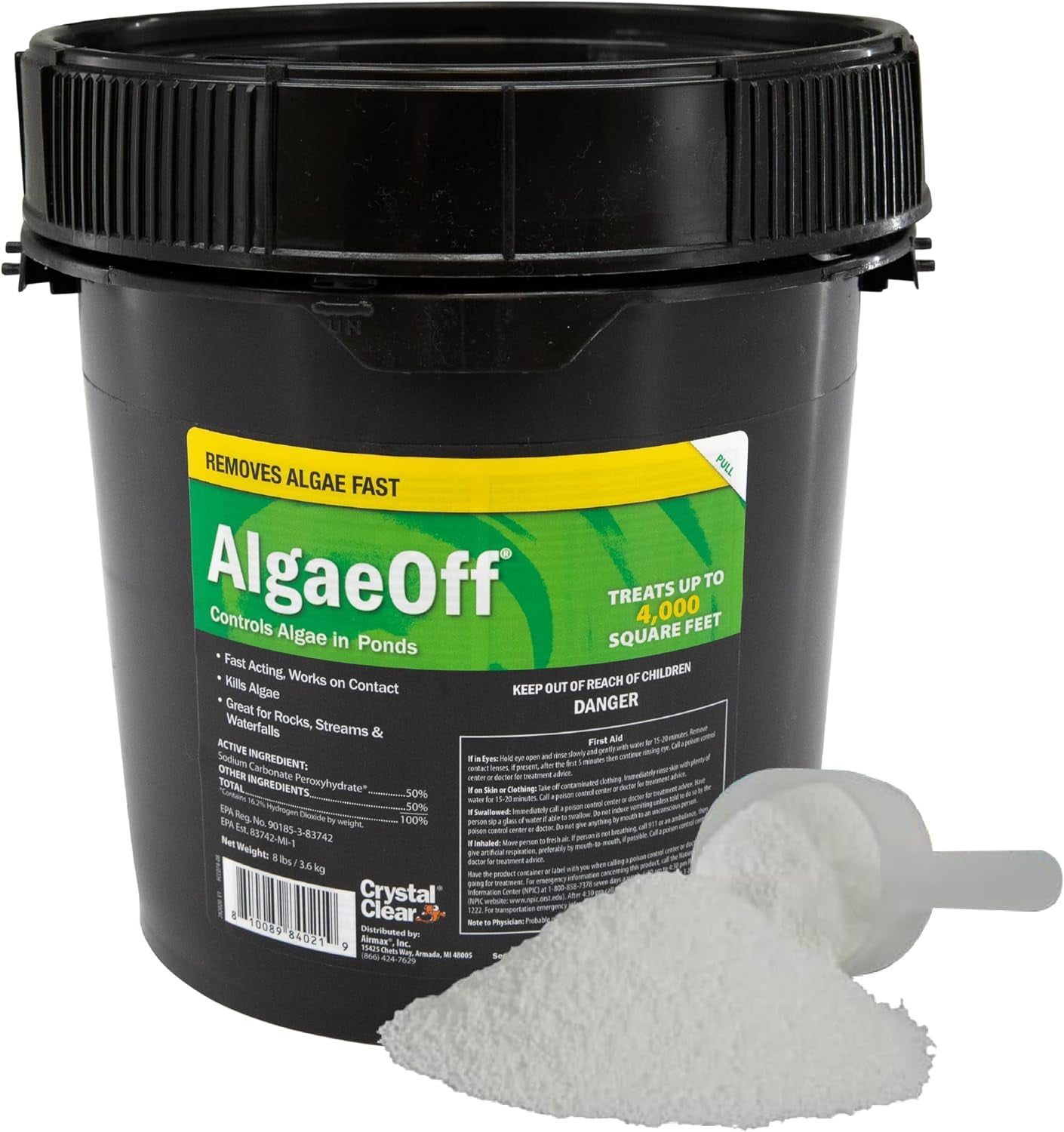 CrystalClear AlgaeOff Pond & Water Garden Scum Cleaner, Waterfall ...