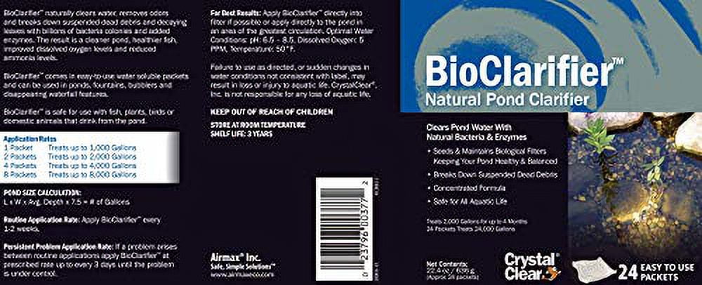CrystalClear BioClarifier - Natural Pond Clarifier - 24 Packets Treats ...