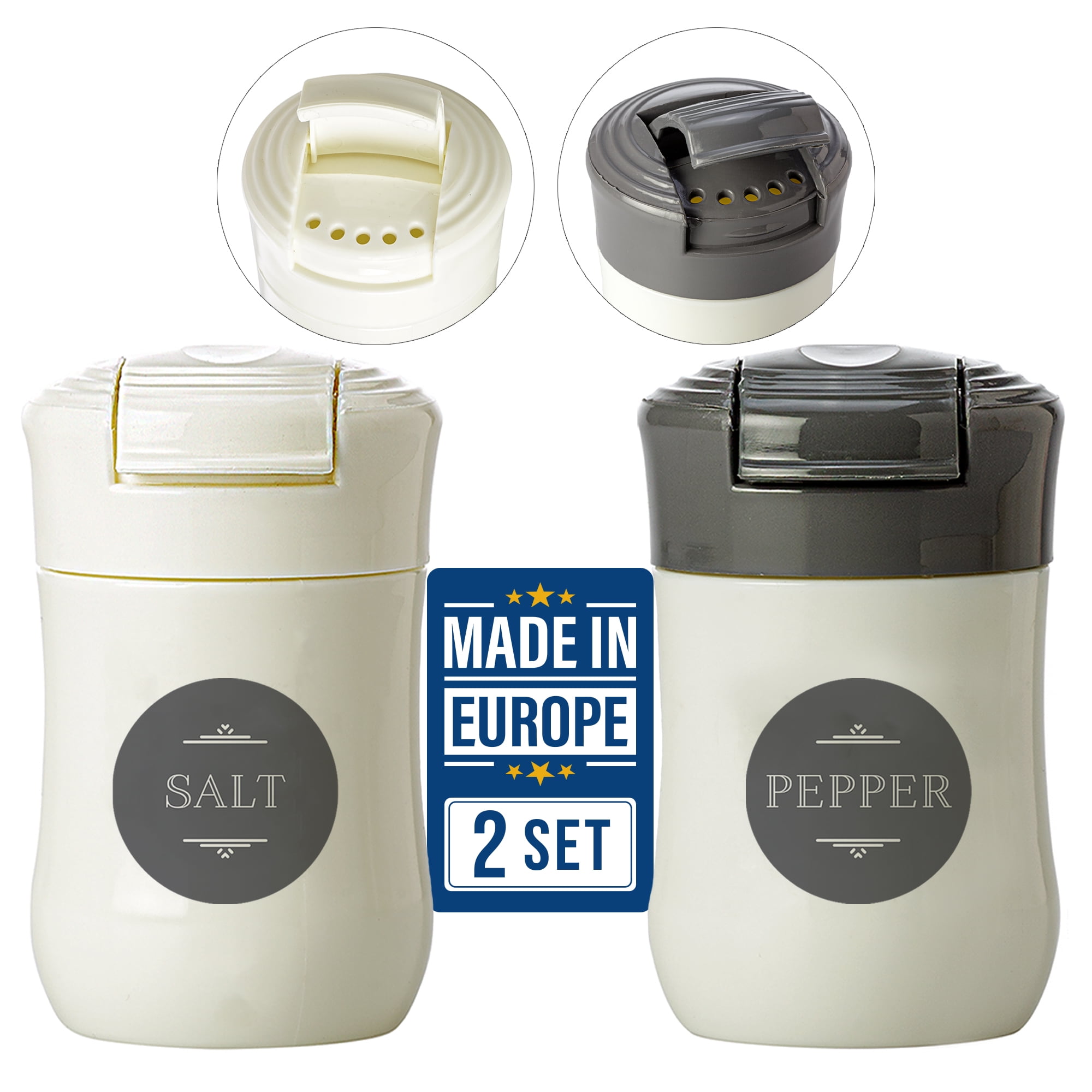 Crystalia Small Travel Salt and Pepper Shakers, Moisture Proof Set, BPA ...