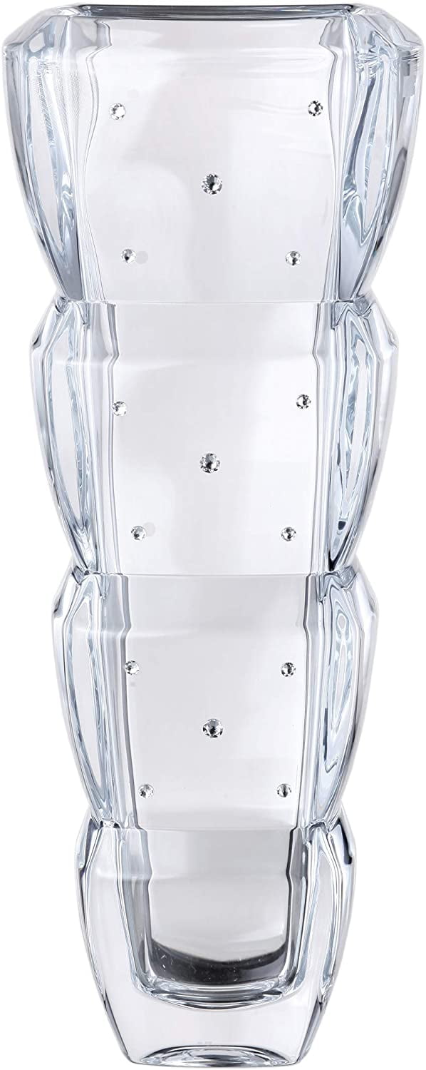 Crystalite Bohemia 14" Height Crystal Vase "Tower" with Swarovski ...