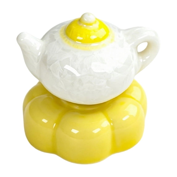 Crystalline Glaze Teapot Ornament, Rotatable Ceramic Tea Table Decor ...