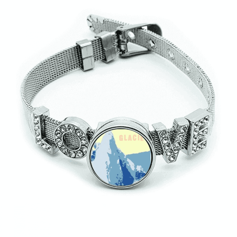 Crystallization Glacier Snow Bracelet Wristband Crystal Love Adjustable Bangle - Walmart.com