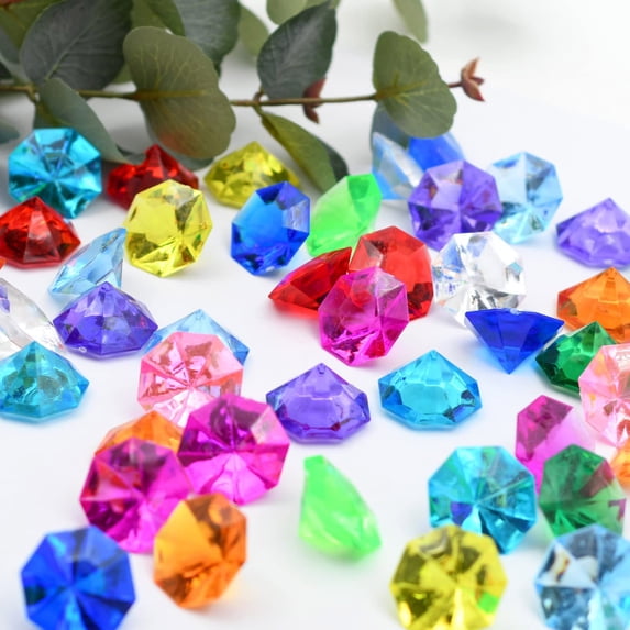 Crystals 65Pcs Acrylic Gems Clear Ice Rocks Plastic Diamonds Vase Rocks ...
