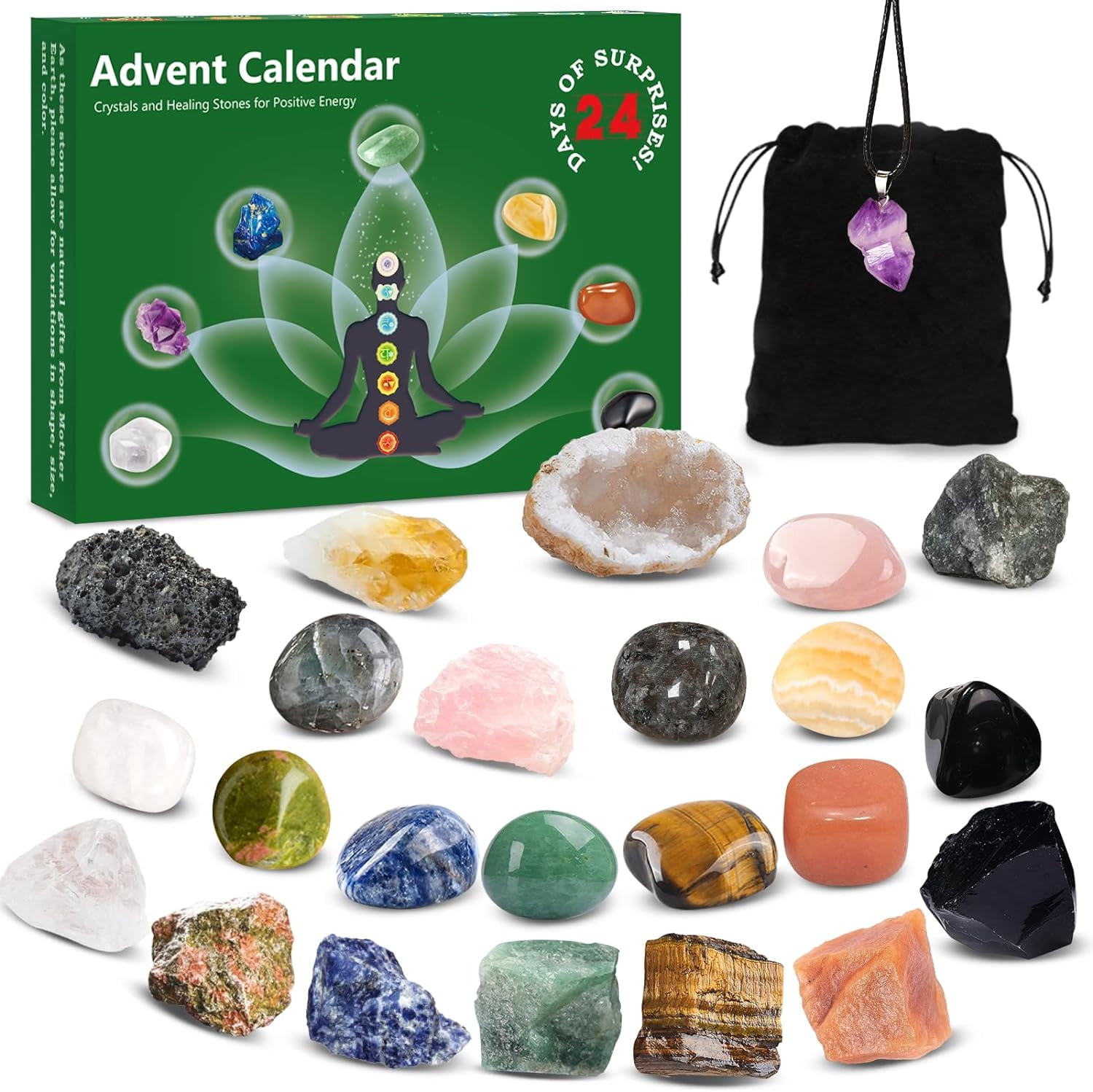 Crystals Advent Calendar for Adults - 24 Day Christmas Countdown with ...