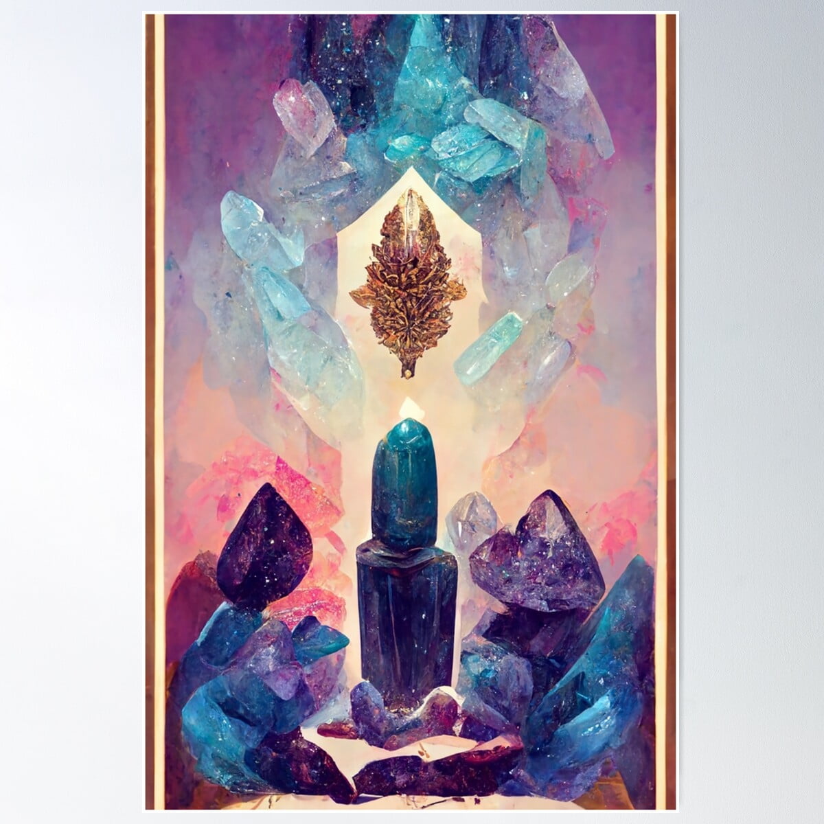 Crystals And Sage Poster Wall Art, Modern Wall Decor For Living Room ...