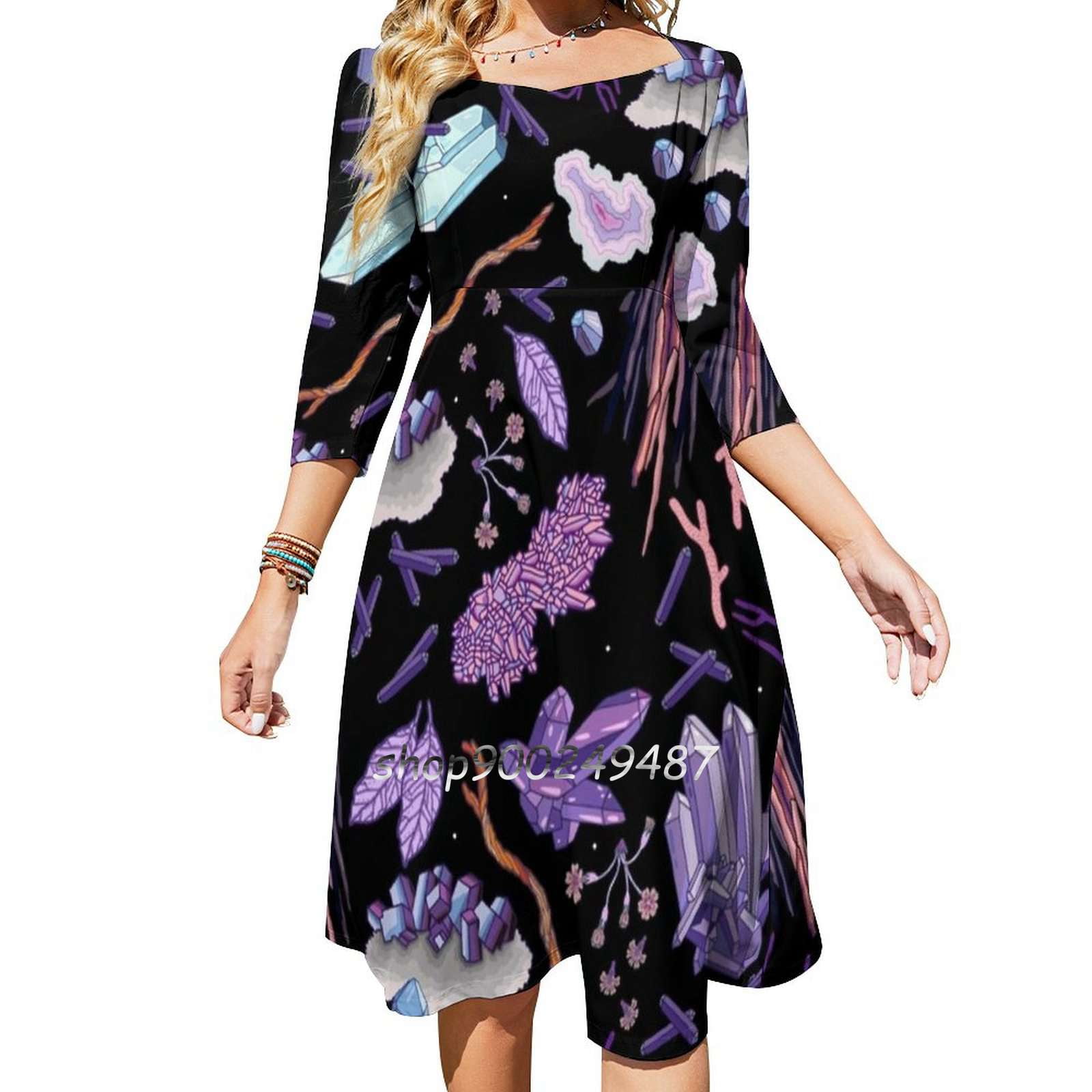 Crystals And Sts Evening Party Dresses Midi Sexy Dress Female Sweet One ...