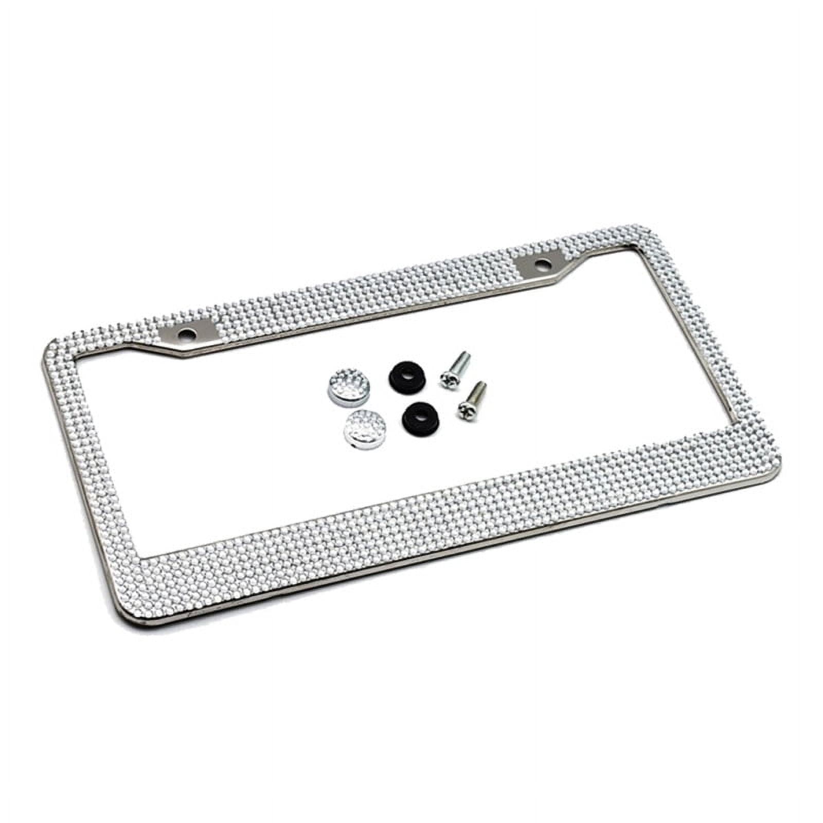 Crystals Bling Plate Metal Frame Car Tag Holder Stainless Tag Frame for ...