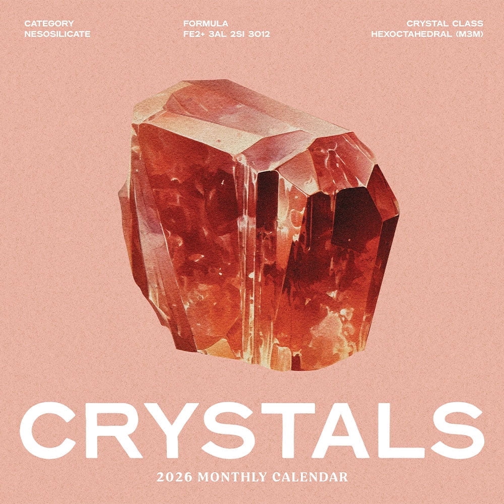 Crystals Calendar 2026 | 12" x 24" Crystal energy Calendar 16 Month ...