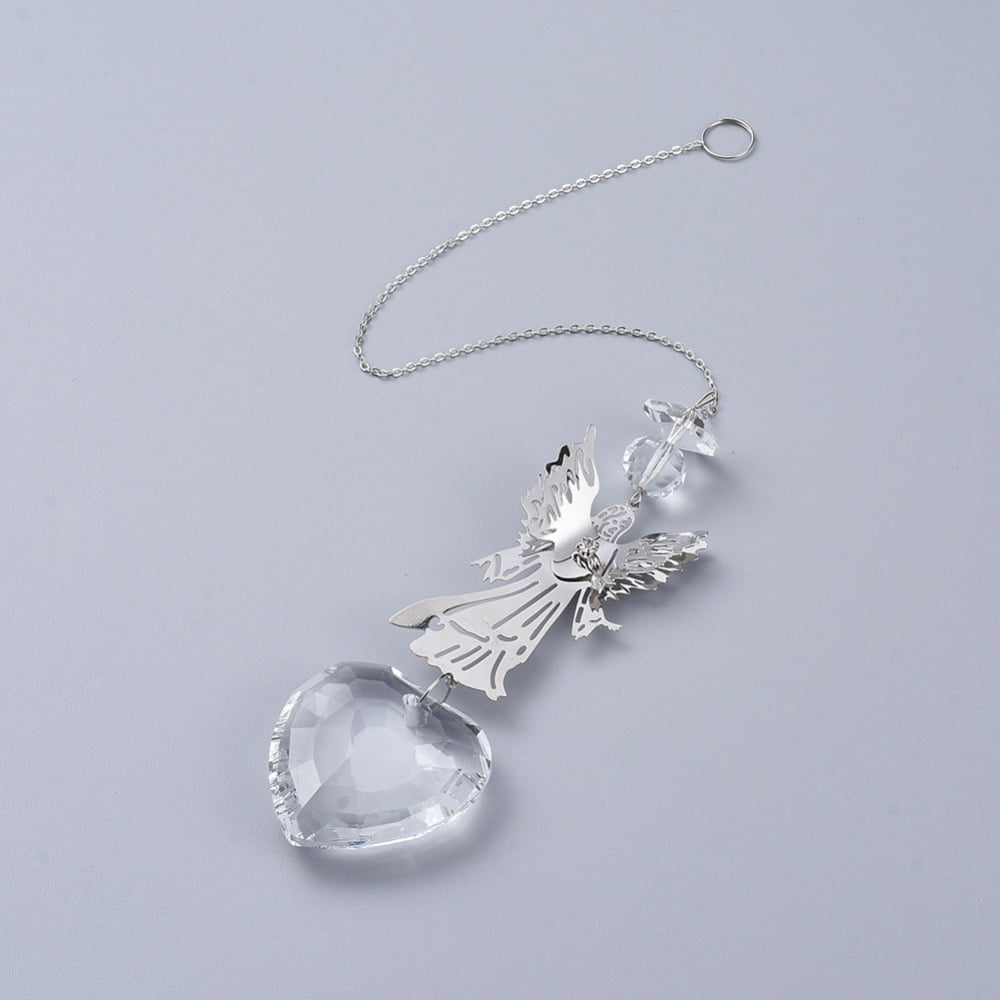 Crystals Chandelier Suncatchers Prisms Heart Glass Hanging Pendant with ...