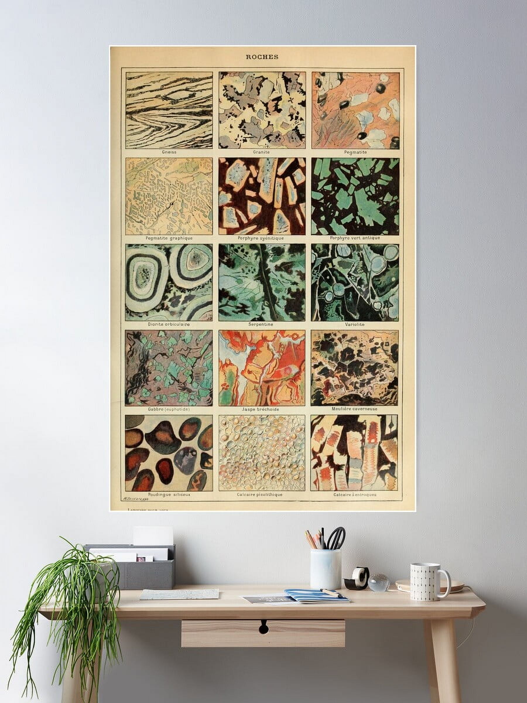 Crystals Print - Geology Print - Vintage French Science Journal Poster ...