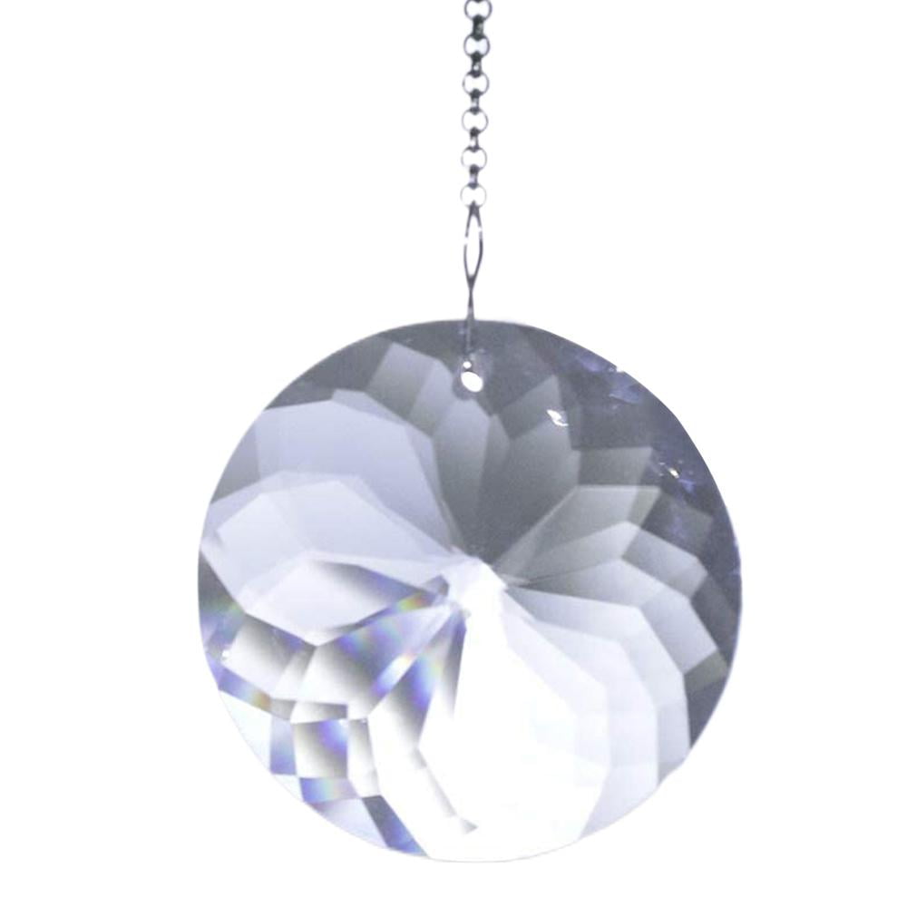 Crystals Prisms Round Pendant, Hanging Faceted Crystal Window Prisms ...