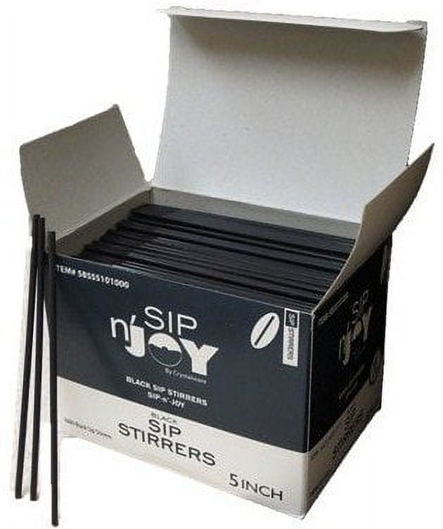 Crystalware 1000ct Black Plastic Stirrers For Coffee and Cocktail, 5in ...