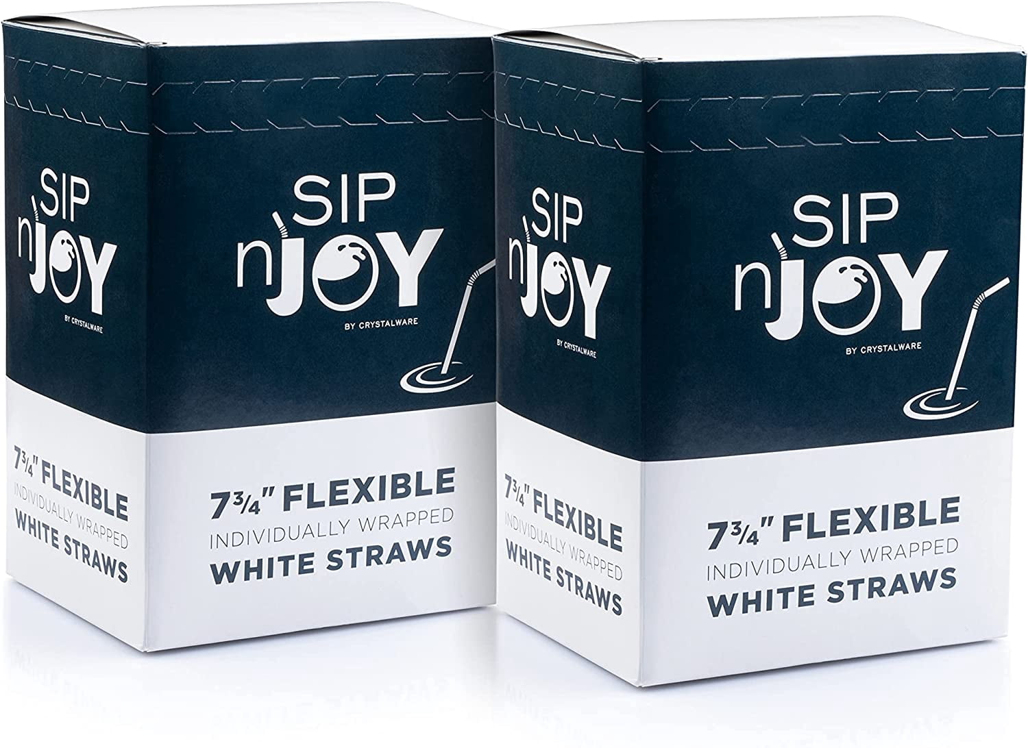 Crystalware Bulk Pack of 380 Flexible Plastic Drinking Straws - White ...