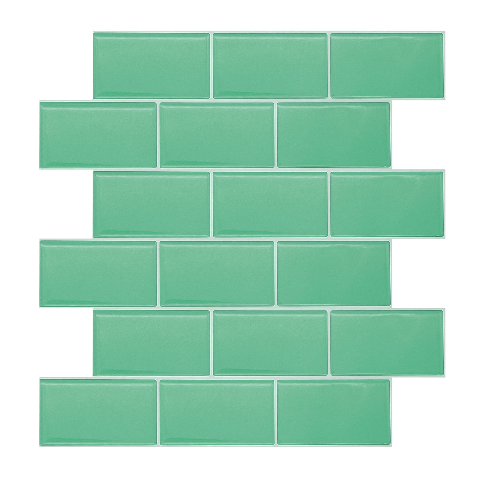 Crystiles Light Green 12 in. x 12 in. Peel and Stick Vinyl Wall Tile ...