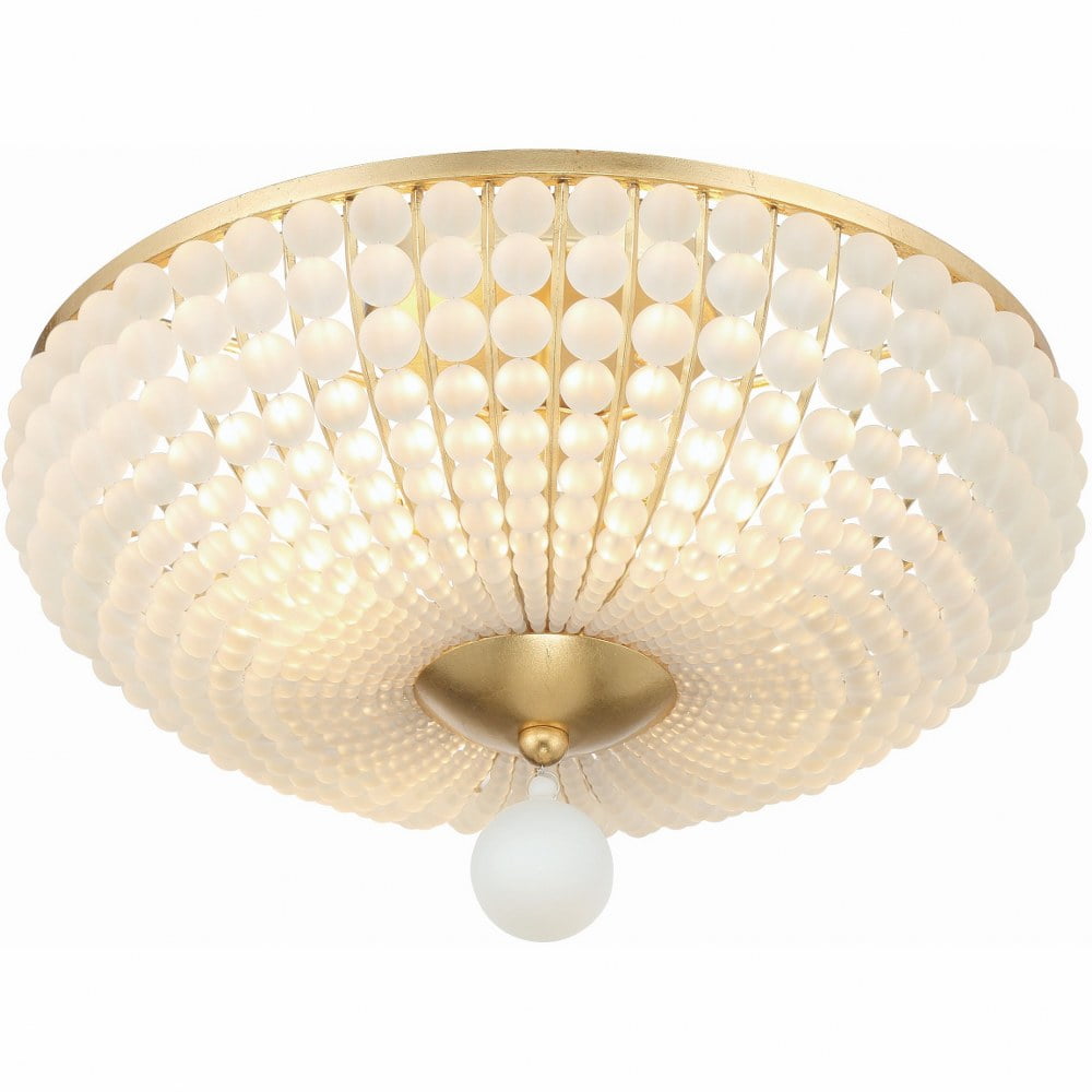 Crystorama Lighting Bella 4 Light Antique Gold Ceiling Mount - 18"W x ...