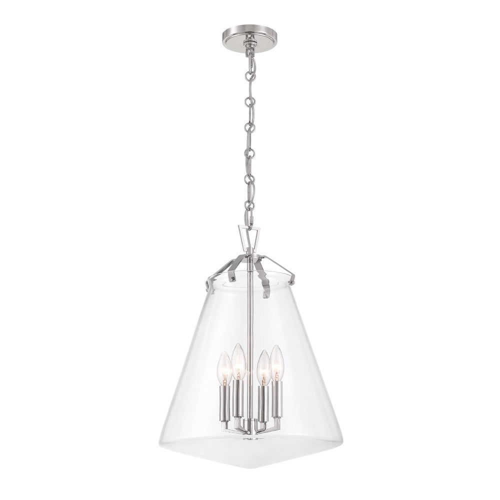 VSS-7015-PN Crystorama Lighting Voss - 4 Light Pendant-20 Inch Tall and ...