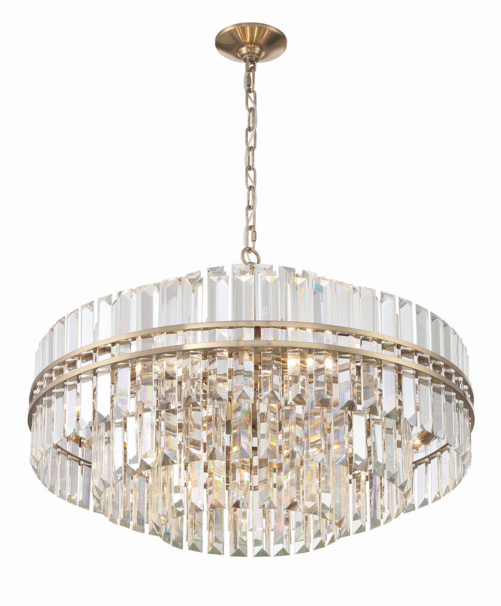 HAY-1407-AG Crystorama Lighting Hayes - 16 Light Chandelier-20.5 Inches ...